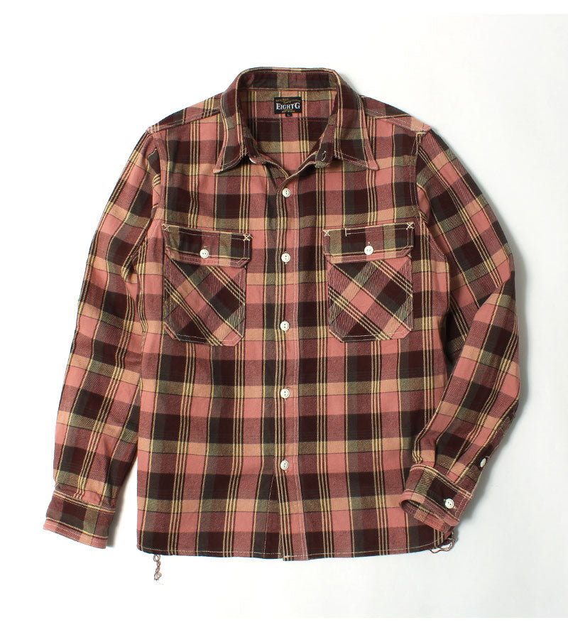 Eight-G Lot,8LS-68 Long Sleeve 11oz. Heavy Twill Flannel Work Shirt ...