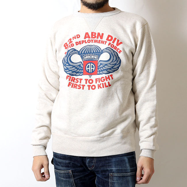 BUZZ RICKSON'S BR69633 SET-IN CREW NECK SWEAT SHIRTS "82nd AIRBORNE DI ...